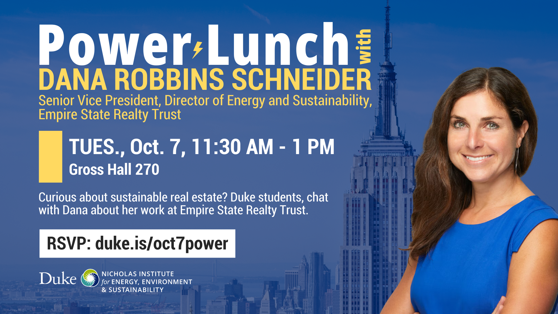 Power Lunch with Dana Robbins Schneider | The Nicholas Institute for Energy, Environment ...