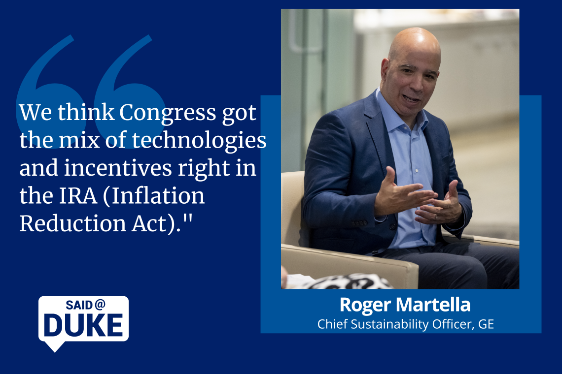 Said@Duke: GE Sustainability Officer on Inflation Reduction Act | The ...