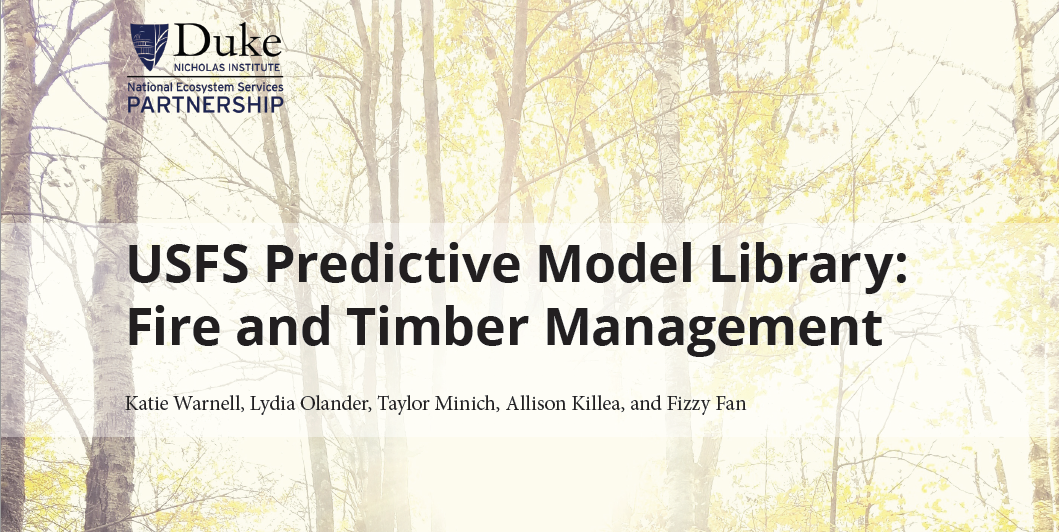 USFS Predictive Model Library: Fire and Timber Management | The ...